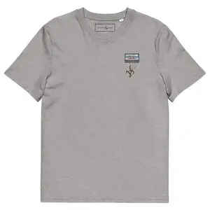 ANCHOR & CREW Heather Cassette Monkey Organic Cotton Embroidered T-shirt - Grey