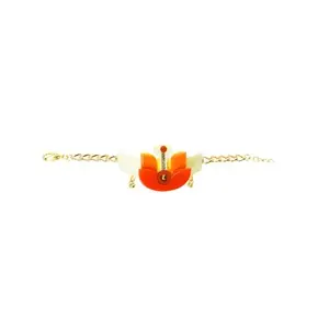 GISSA BICALHO Acrylic Handmade Bracelet Lotus - Orange