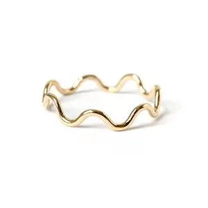 VICSTONENYC FINE JEWELRY Wave White Solid Ring - Gold