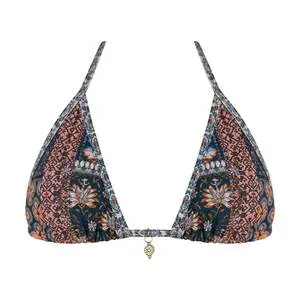 IVY SWIMWEAR Ellie In Navy Mosaic Print Top - Blue
