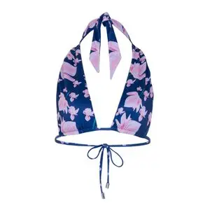 VERONI SWIM Lunar Petal Halter Bikini Top - Blue