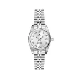 JACQUES DU MANOIR Swiss Made Inspiration Stainless Steel Case And Bracelet Watch With Date - Silver