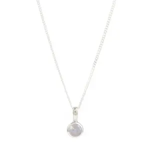 CHARLOTTE'S WEB JEWELLERY June Birthstone Charm Necklace Moonstone - Silver
