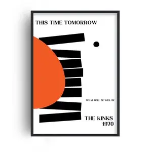 FANCLUB Black / Red This Time Tomorrow The Kinks Inspired Abstract Giclée Art Print A2 - Black/red