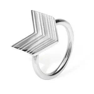 LUCY QUARTERMAINE Art Deco Arrow Ring - Silver