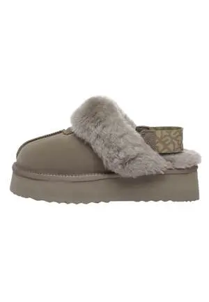 EVERAU AUSTRALIA Wagtail Removable Strap Platform Slippers - Brown