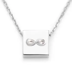 KOUREE It's All For You' Necklace Pendant Charm Sterling With White Topaz - Silver