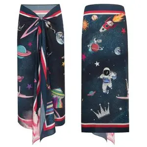 Loveist Store Spazio Cosmos Patterned Pareo Sarong - Blue