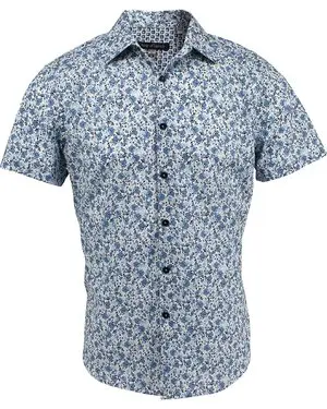 LORDS OF HARLECH Blue / White Scott Ashton Floral Blue - Blue/white
