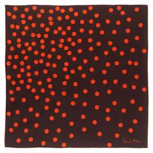 RICHARD ALLAN LONDON Large Orange Polka Silk Scarf - Brown