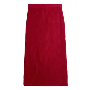 BEL CASHMERE Keira Skirt Burgundy - Red