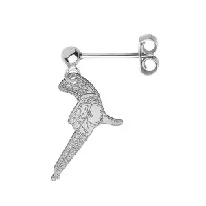 CARTERGORE Hand Gun Single Short Drop Earring Silver