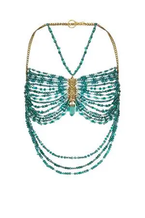 HAUS OF MCLEES Turquoise Beaded Top - Blue