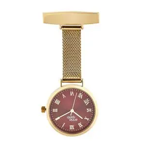 BERMUDA WATCH COMPANY Gold / Red Meraki Red Cherry Gold Mesh Nurse Fob Watch - Gold/red