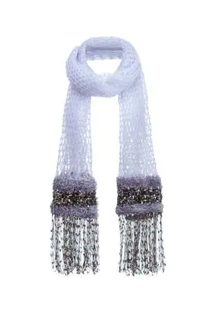 ANDREEVA Cashmere Handmade Knit Scarf - Grey