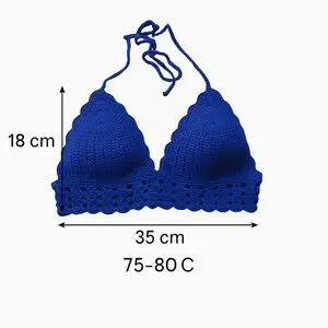 SPRINGMOONATELIER Handmade Crochet Crop Top Deep Motif Adjustable