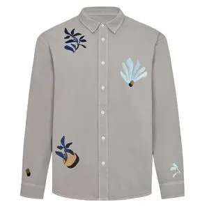 INGMARSON Abstract Floral Organic Cotton Shirt - Grey