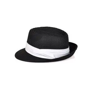 DAVID WEJ Hugo Trilby Straw Hat - Black