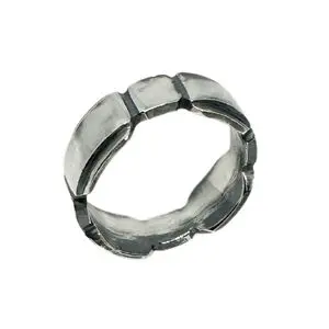 TG-JEWELLERY BY TAMARA GERVASIO Black / Silver Geometric ’s Ring – Sterling Silver, Lost Wax Carving - Black/silver