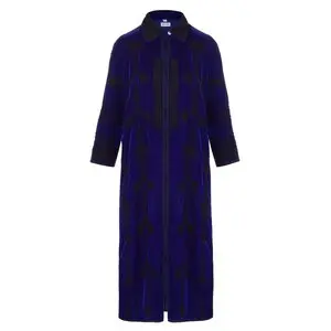 ANTRA DESIGNS Suki Midnight Silk Velvet Coat Dress - Blue