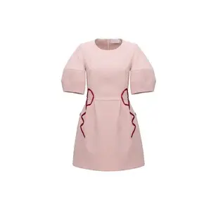 GEORGETTE Blush Bow Mini Dress - Pink