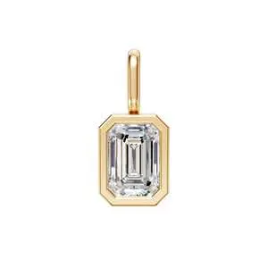 Öugie The Emerald Cut Diamond Bezel Pendant - Gold