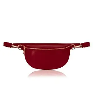 BETSY & FLOSS Crossbody Waist Bag In Genuine Italian Leather - Red
