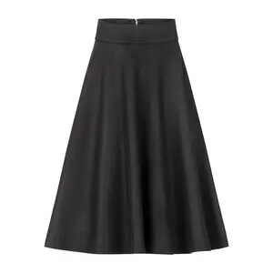 NIKKA PLACE Wool A-line Skirt With High Waist And Pockets In Colour - Black