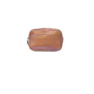 LEATHERCO. Walnut Zip Top Wash Bag - Brown