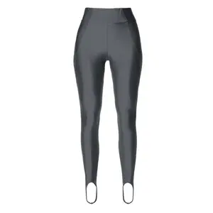 AGGI BY HALEWSKI Gia Smoked Pearl Elastic Stirrup Leggings - Black