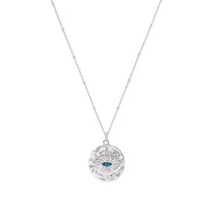 SEVEN SAINTS Evil Eye Topaz Pendant Necklace - Silver