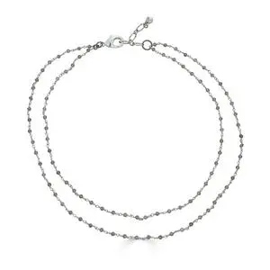 LONI PAUL JEWELRY Two Strand Delicate Labradorite Necklace - Silver