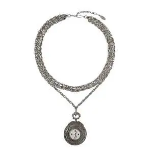 CARAMEL VINTAGE JEWELLERY Vintage Timeless Clock Necklace - Silver