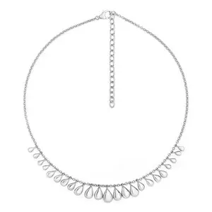 LUCY QUARTERMAINE Solid Sterling Multi Tear Choker Style Necklace - Silver