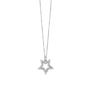 CHIARELLA Star Outline Necklace - Silver