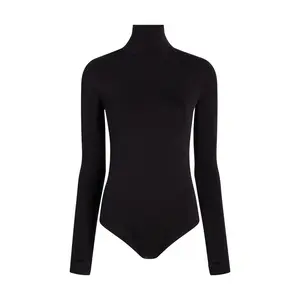 Commando Prima Ballet Turtleneck Bodysuit With Thumbholes - Black
