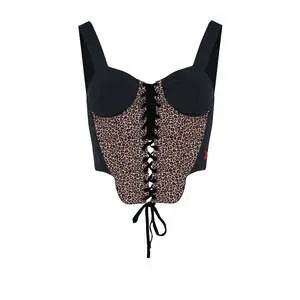 PCFG Neutrals / Free Heaven Leopard Corset Top - Black