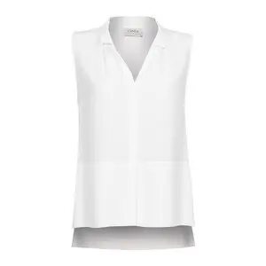 GINTA Asymmetric Hem Blouse - White