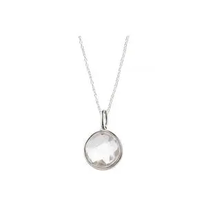 GODDESS CHARMS Clear Quartz Power Stone Necklace Vermeil - Silver
