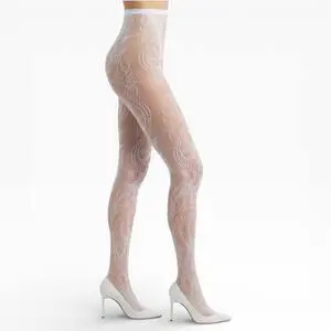HIGH HEEL JUNGLE BY KATHRYN EISMAN Monet Lace Tights - White