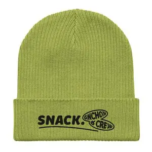 ANCHOR & CREW Leaf Snack Gen. Organic Cotton Embroidered Beanie - Green
