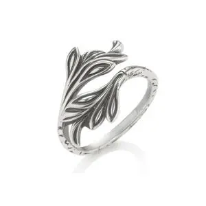 UNALOE Santafè Adjustable Ring In Sterling Silver – Handmade Italian Statet Ring - Black