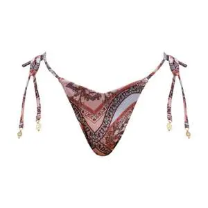 IVY SWIMWEAR Pink / Red Coral In Tuscan Print Bikini Bottoms - Pink/red