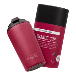 Fressko Grande 16oz/475ml Reusable Coffee Cup, Stainless Steel Rouge - Red
