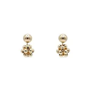 PAS DE MARQUE Filled Beaded Earrings Cube Pendant
