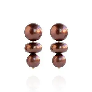 Saule Label Brass Earrings