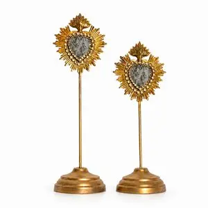 LILA RASA Ex-voto Candle Stand Set Of 2 - Gold