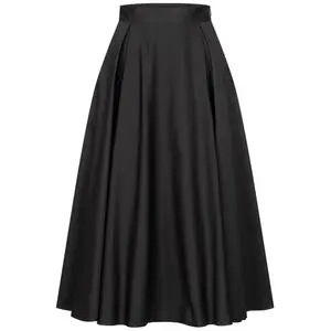 MARIANNA DÉRI Pleated Cotton Sateen Skirt