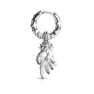 KASUN LONDON Hand Of The Protector Earrings November Topaz - Silver