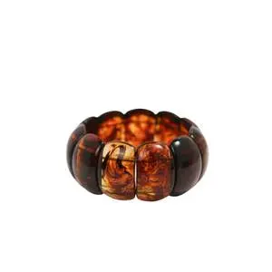 MISS CECILIA The Dome Bangle In Amber - Brown